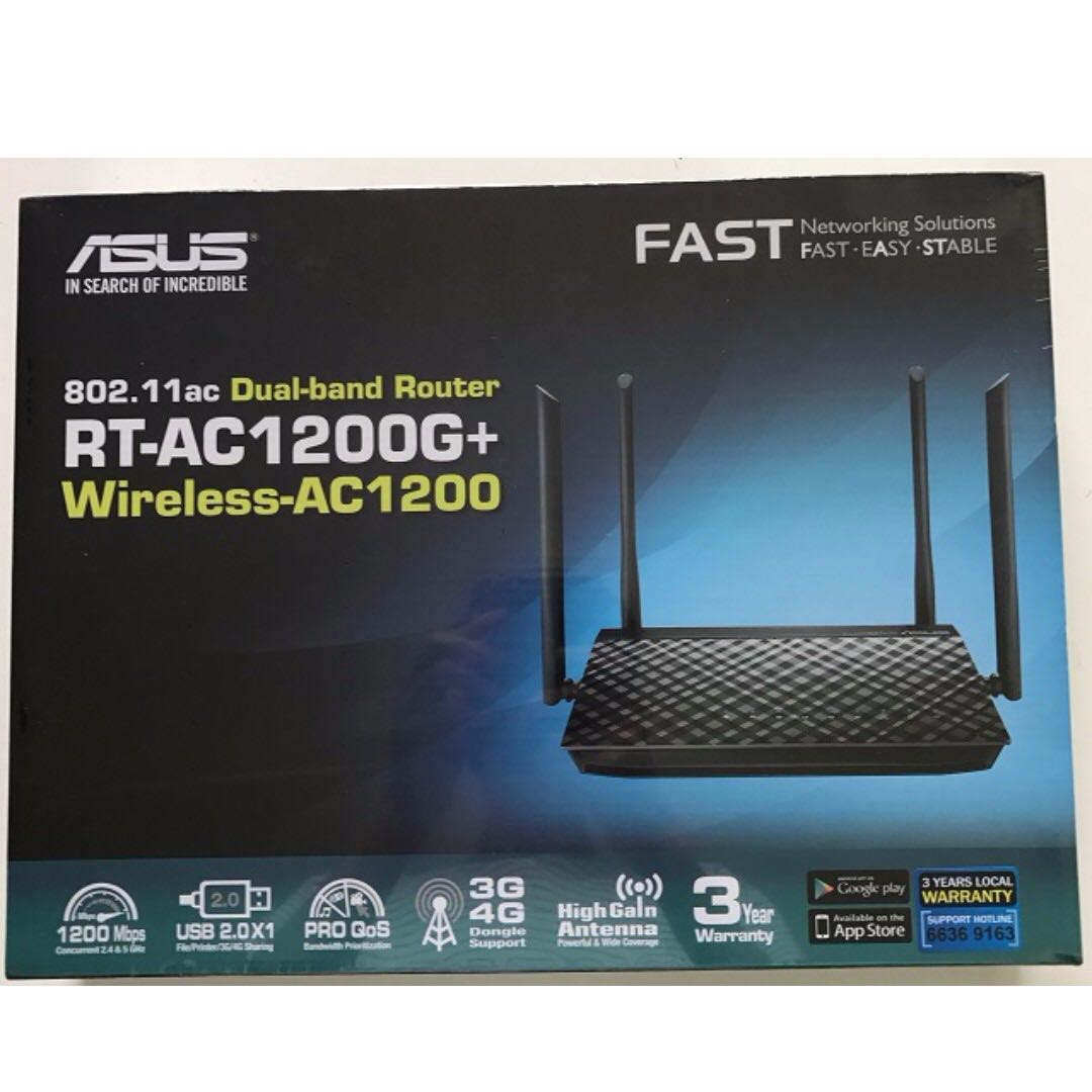 ASUS RT-AC1200G+ Dual-band Router, Computers & Tech, Parts ...