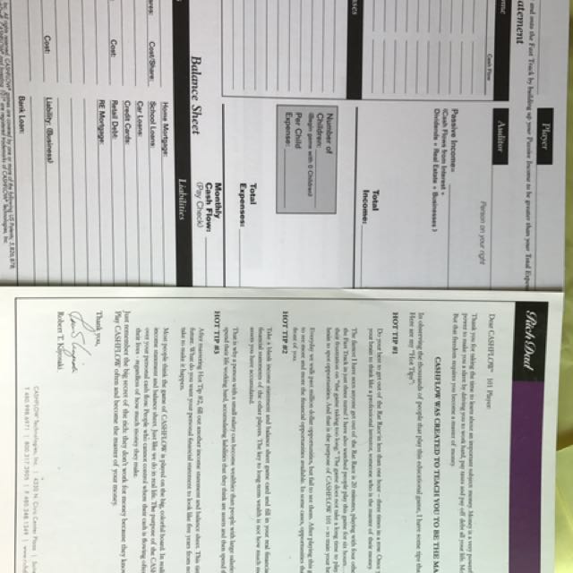 Cash Flow - How to Get Out of the Rat Race, Robert Kiyosaki, Hobbies ...