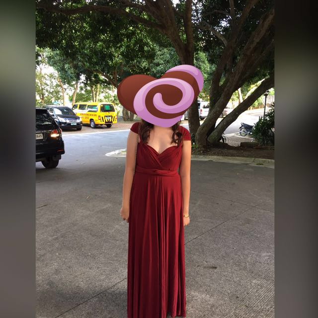 Maroon Infinity Dress, Women's Fashion, Dresses & Sets, Dresses on ...