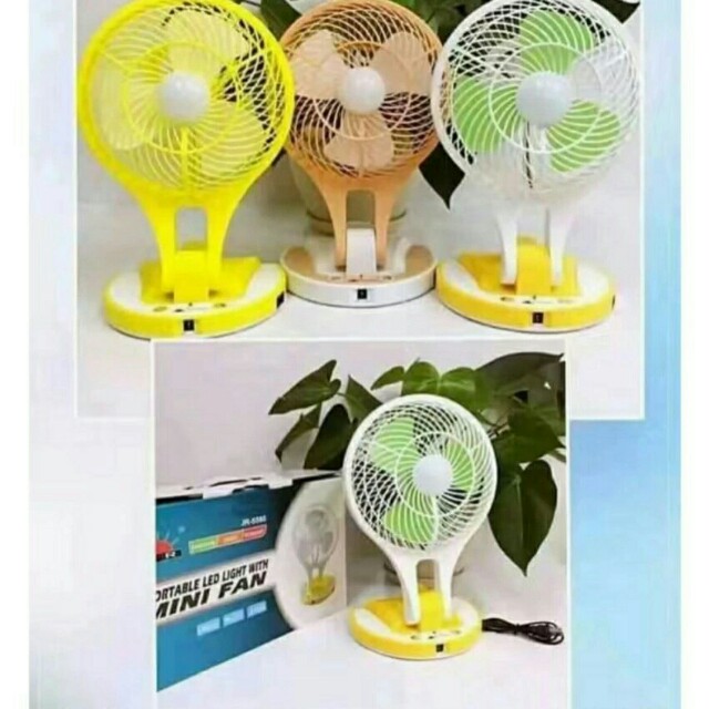 Portable Rechargeable Mini electric fan with LED Light (GREEN), Audio ...