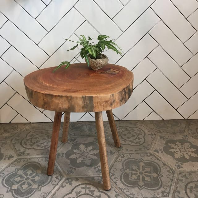 Wood Slab Side Table, Furniture & Home Living, Furniture, Tables & Sets ...
