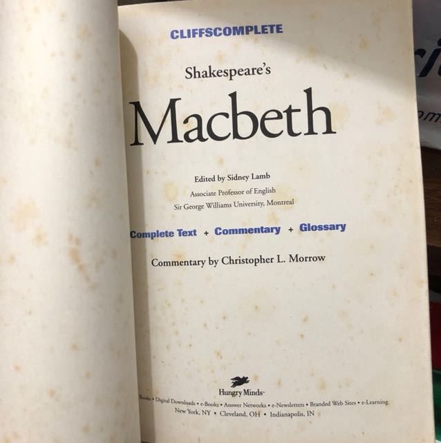 Macbeth Cliffnotes, Hobbies & Toys, Books & Magazines, Textbooks on ...