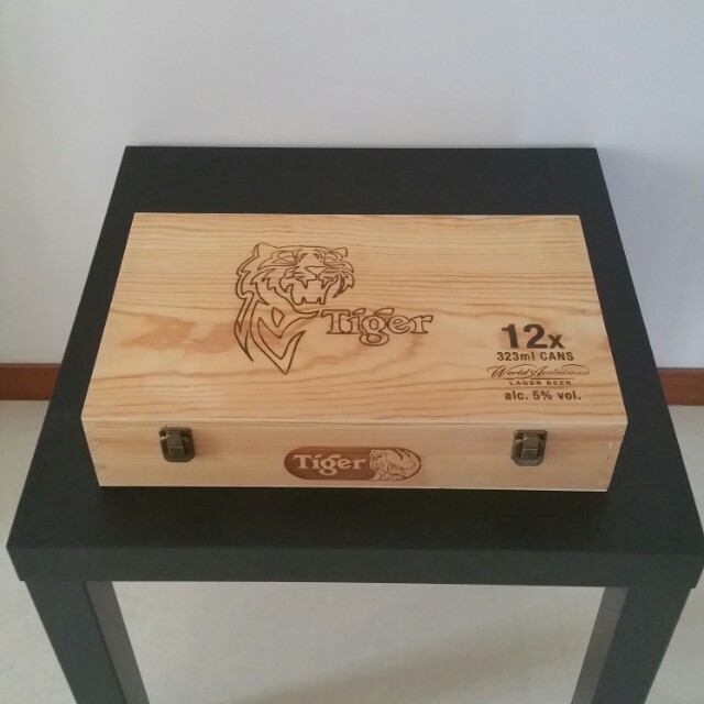 Tiger Beer wooden box, Furniture & Home Living, Home Decor, Vases ...