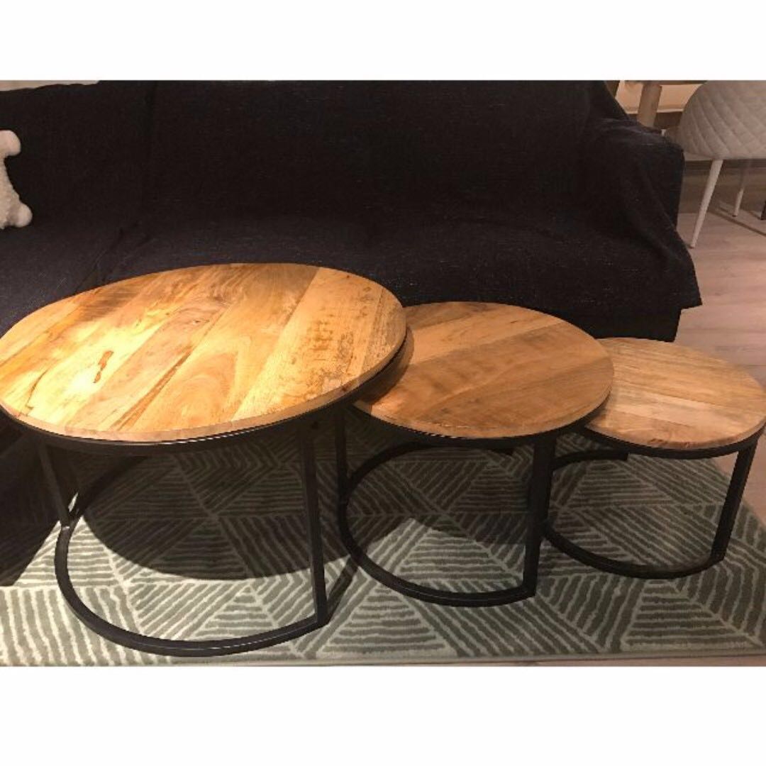 Wooden Trio Coffee Table Table Set (NEW), Furniture & Home Living ...