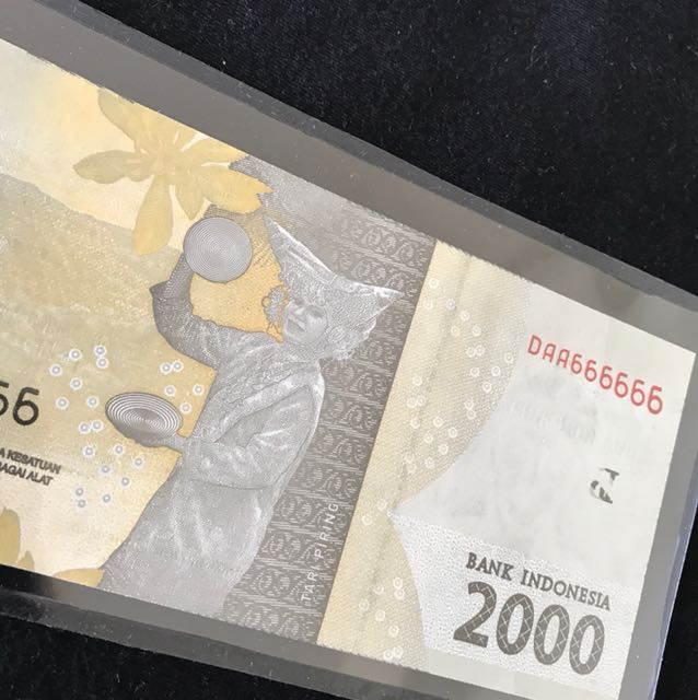 Bank Indonesia Dua Ribu Rupiah 2000 With Nice Prefix Solid 6, Hobbies ...