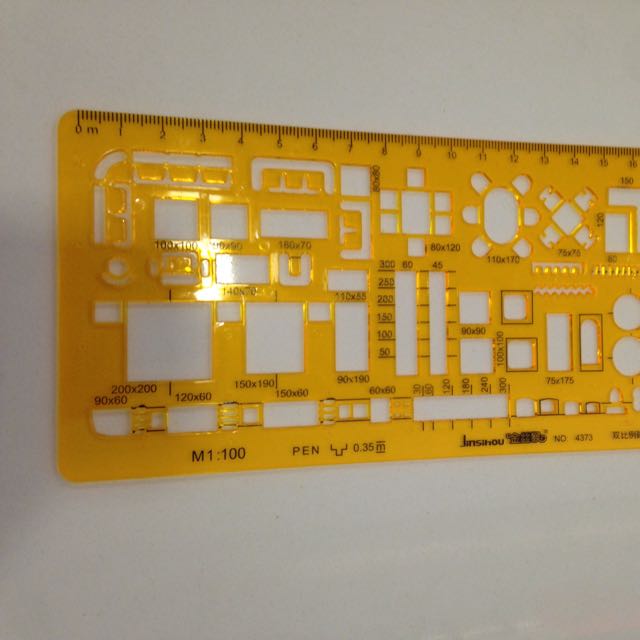 "New" Interior design Ruler Scale 1:100, Furniture & Home Living, Home ...