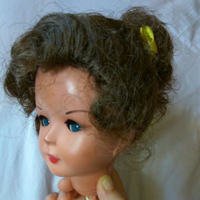 Antique vintage italian flirty eye doll head samco hard plastic rare ...