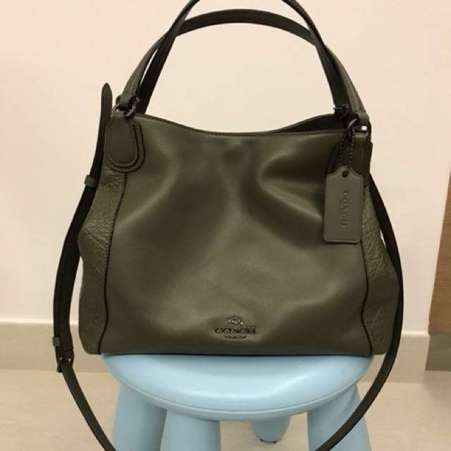 Coach Edie Shoulder Bag 28 in Olive Green, Women's Fashion, Bags ...