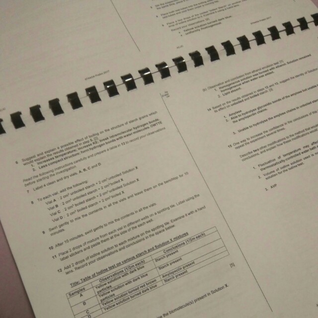 [H2 BIOLOGY] Practical Paper 4 Preliminary Examination Question Package ...