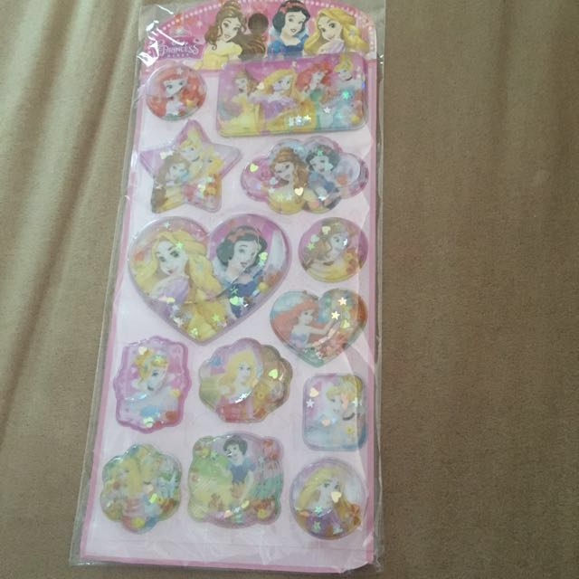 Disney Princess stickers (3D glitter stickers), Hobbies & Toys ...