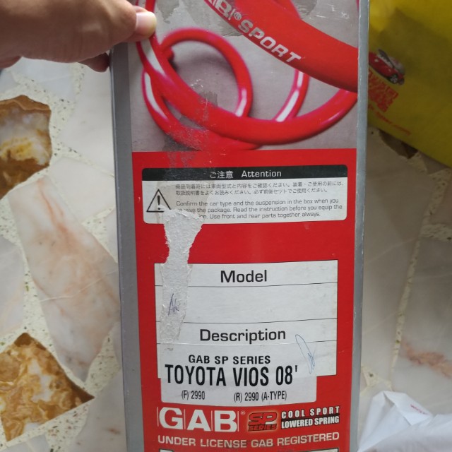 GAB Lowering Spring for Toyota Vios, Car Accessories on Carousell