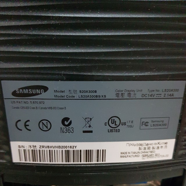 Samsung syncmaster SA300 S20A300B, Computers & Tech, Parts ...