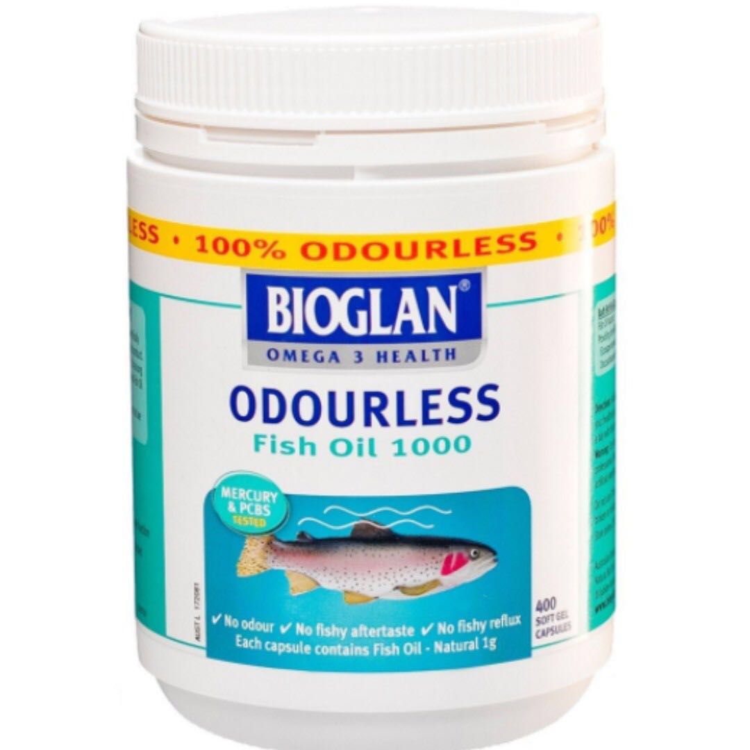 Bioglan Odourless Fish Oil 1000mg - 400 Capsules, Health & Nutrition ...