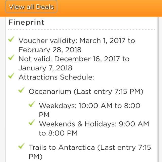 Metrodeal Oceanpark 10 in 1 attractions(799), Tickets & Vouchers, Local ...