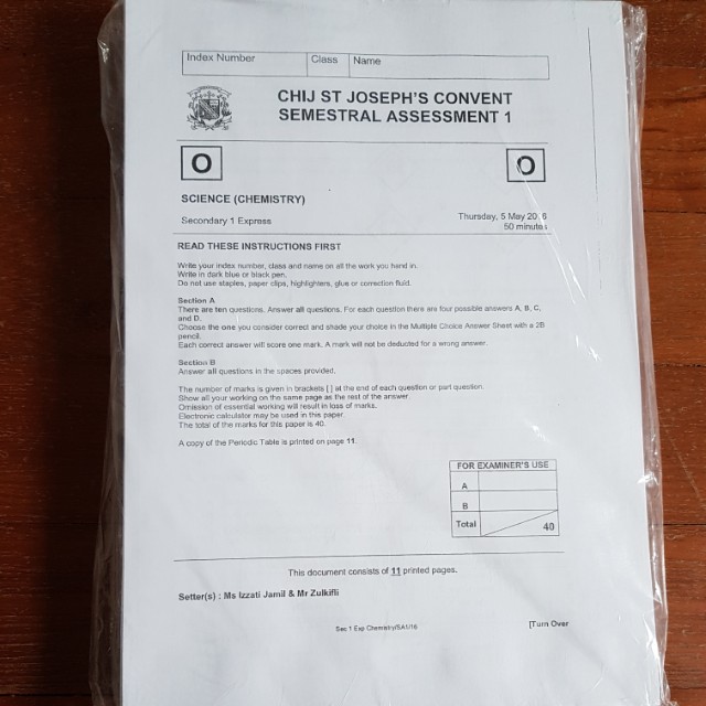 Secondary 1 Express Science Exam Papers, Hobbies & Toys, Books ...