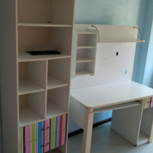 Study Table With Book shelf, Furniture & Home Living, Furniture, Tables ...