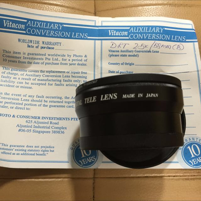 Vitacon 2.5X And 58mm Telephoto Lens, Photography, Lens & Kits on Carousell