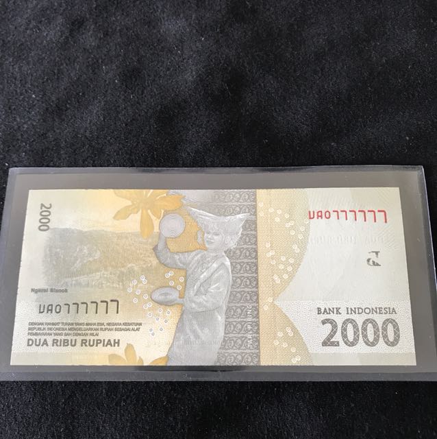 Bank Indonesia Dua Ribu Rupiah 2000 With Solid 7, Hobbies & Toys ...