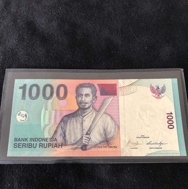Bank Indonesia Seribu Rupiah 1000 With Golden Number 1, Hobbies & Toys ...