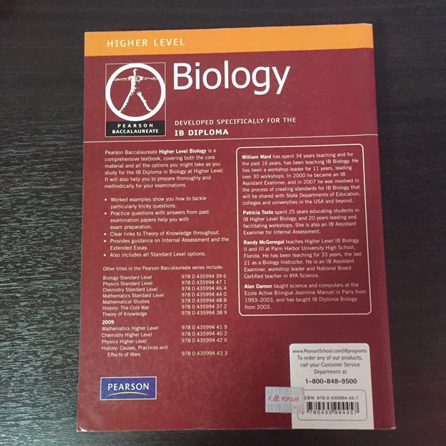 IB Biology HL Pearson Textbook, Hobbies & Toys, Books & Magazines, Textbooks on Carousell