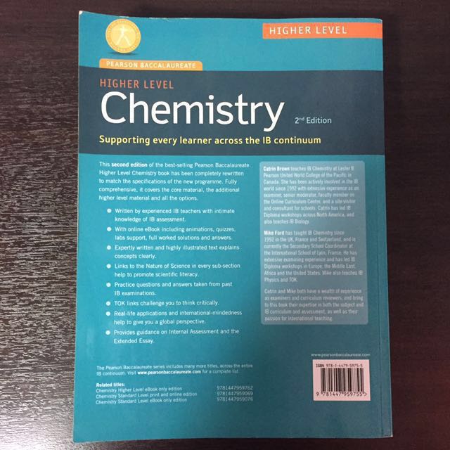 IB Chemistry HL Pearson 2nd Edition Textbook, Hobbies & Toys, Books ...