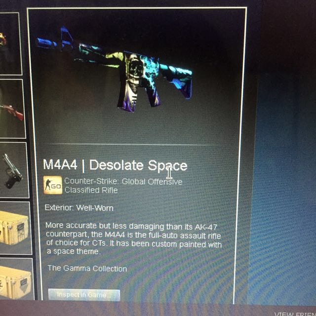 M4A4 Skin Desolate Space WW (CSGO), Video Gaming, Gaming Accessories ...