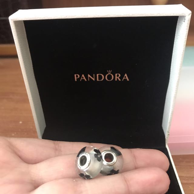 PANDORA Black Cherry Blossom Murano Charm, Women's Fashion, Jewelry ...