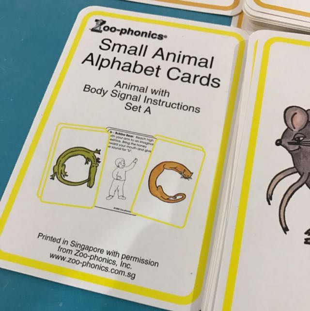 Zoo-phonics Alphabet Cards Set A,B,C, Babies & Kids, Toys & Walkers on ...