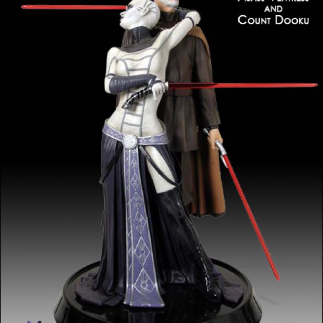 Star Wars Count Dooku And Asajj Ventress Statue Hobbies And Toys Toys And Games On Carousell