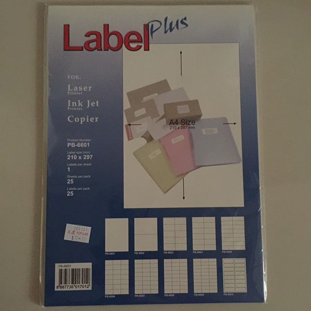 Label Plus PB-6601 (2pkts), Hobbies & Toys, Stationery & Craft ...