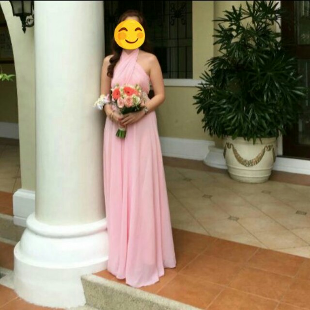 Light Pink Infinity Gown for Bridesmaid, Women's Fashion, Dresses ...