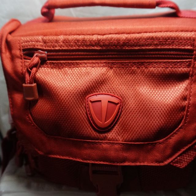 Nikon D60 with red Tenba camera Bag, charger, lens and memory card ...