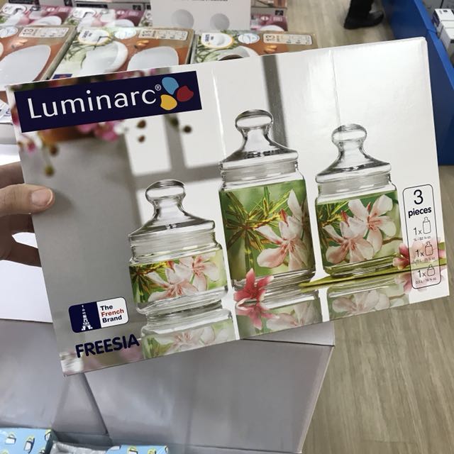 Luminarc set of 3 jars, Furniture & Home Living, Kitchenware ...
