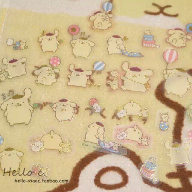 Original Sanrio Pompompurin Pvc transparent flake sticker (45pcs ...