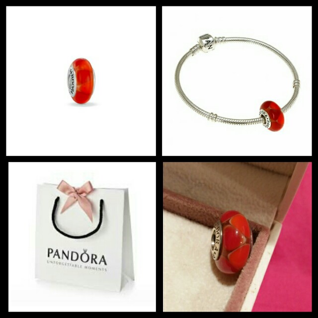 PANDORA Red Hot Captivating Murano Glass Charm, Luxury, Accessories on ...