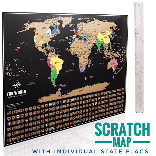 Scratch Map | Scratch Off World Map Poster Newest 2018 Version by Dacho ...