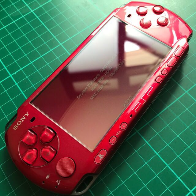 Sony Psp 3000 Slim Carnival Radiant Red, Video Gaming, Video Game ...
