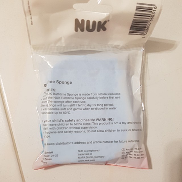 BNIP Nuk bath time sponge, Babies & Kids, Nursing & Feeding, Weaning ...