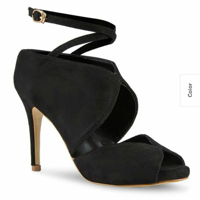 Peep Toe Ankle Strap Bootie Heel, Women's Fashion, Footwear, Heels on ...