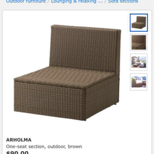 4 x IKEA ARHOLMA outdoor balcony sofa seats, Furniture & Home Living ...