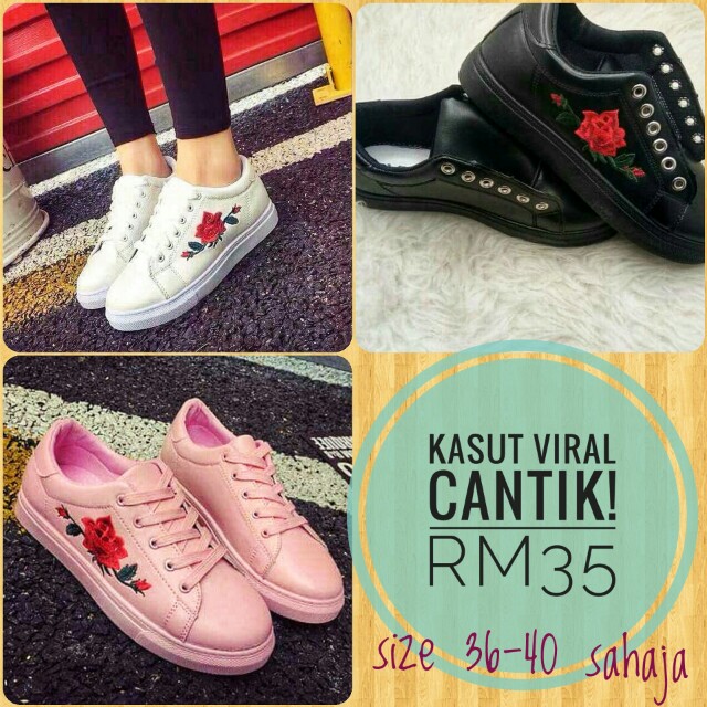 kasut Bunga Viral, Women's Fashion, Footwear, Sneakers on Carousell
