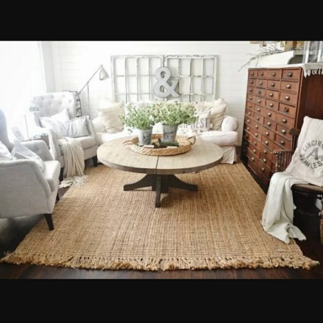 Ikea Lohals flatwoven, jute rug, carpet, Furniture, Home Decor on Carousell