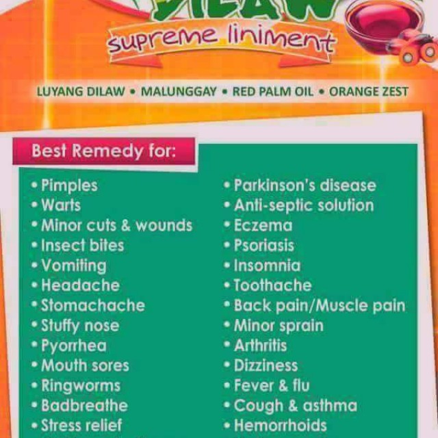 LUYANG DILAW liniment herbal oil, Health & Nutrition, Health ...