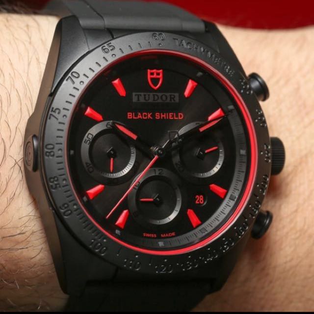 Tudor black shield, Luxury, Watches on Carousell