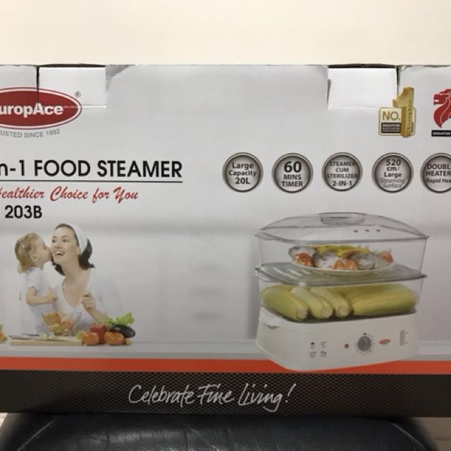 EuropAce 2-in-1 food steamer, TV & Home Appliances, Kitchen Appliances ...