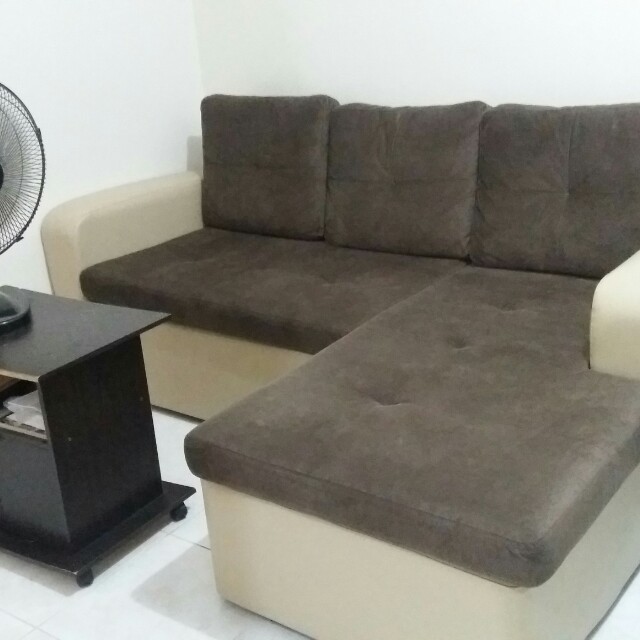 L shape sala set, Furniture & Home Living, Office Furniture & Fixtures ...