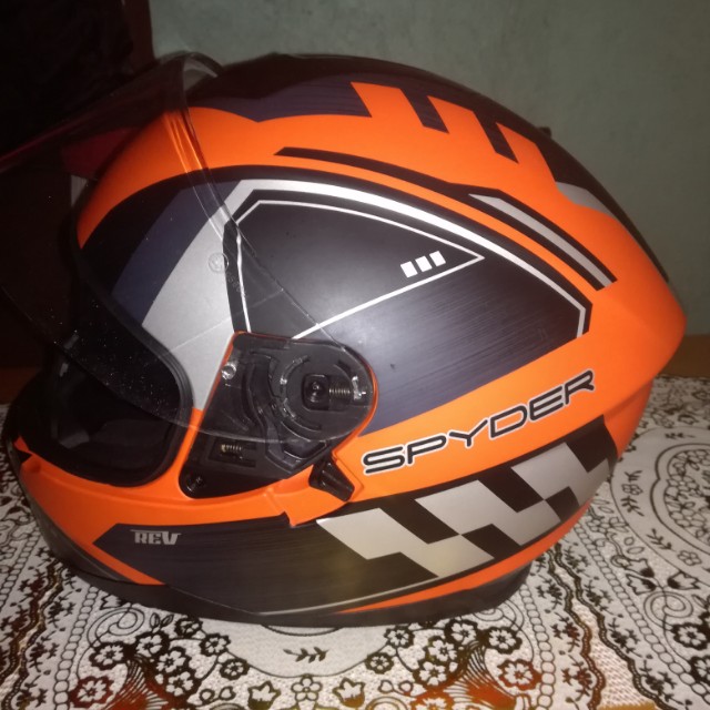 SPYDER REV HELMET DUAL VISOR, Car Parts & Accessories on Carousell