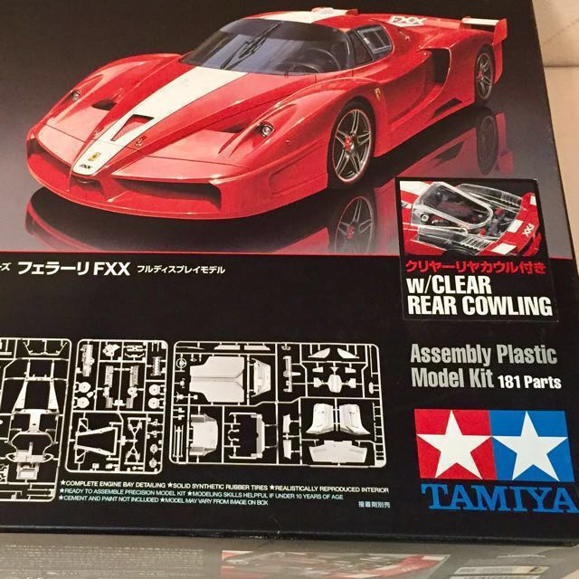 Tamiya 1/24 92211 Ferrari FXX w/ Clear Rear Cowling Model Kit 模型, 興趣及遊戲 ...