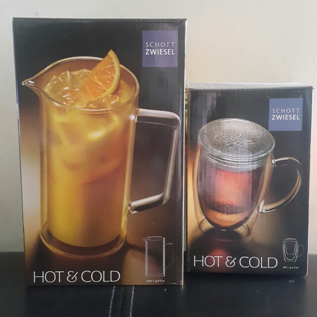 Double wall jug and mug with infuser and 2 lids, TV & Home Appliances ...