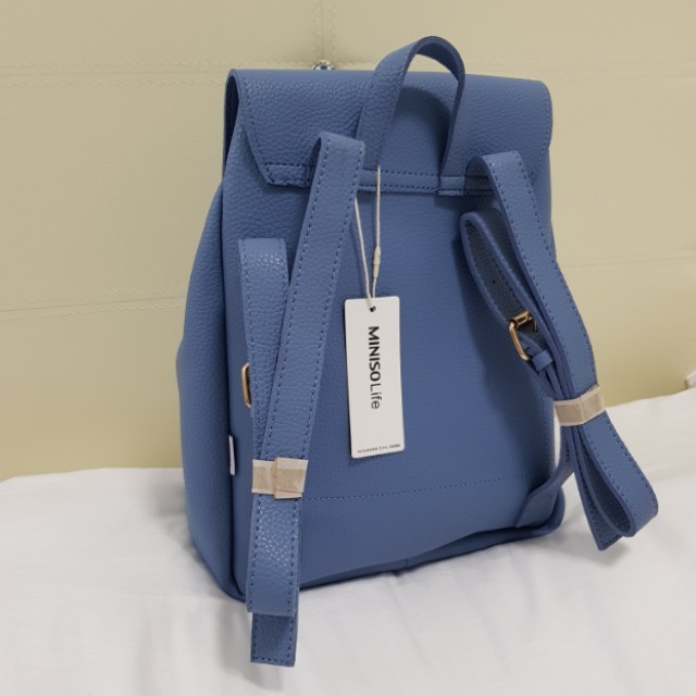 Miniso Blue Bagpack, Women's Fashion, Bags & Wallets, Backpacks on ...
